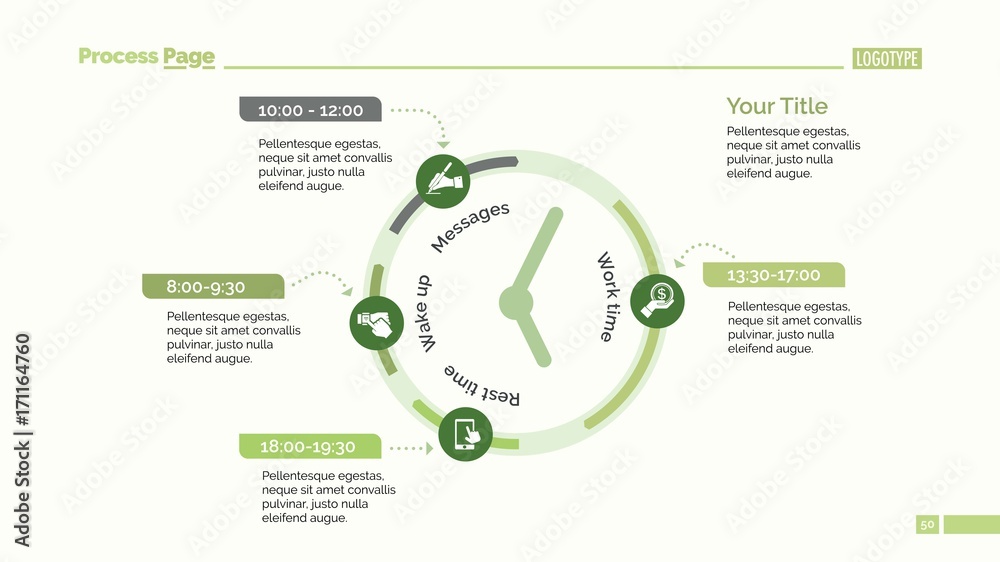 Clock Infographic Diagram Slide Template Stock Vector | Adobe Stock