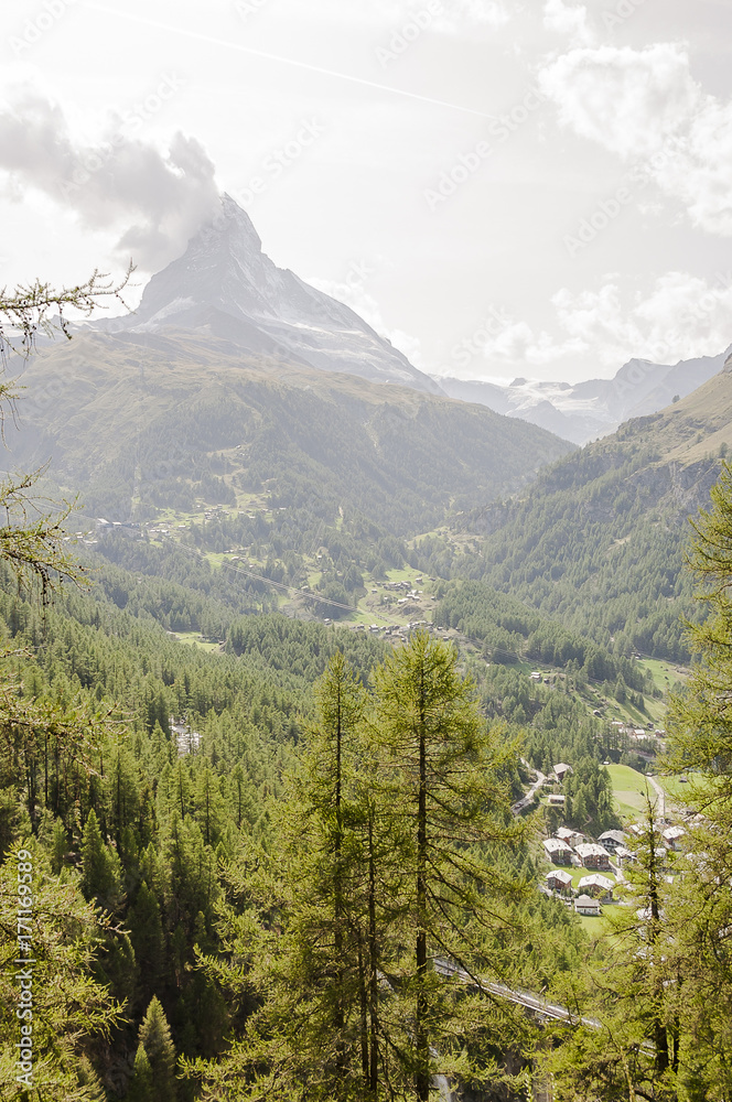 Zermatt, Dorf, Bergdorf, Alpen, Matterhorn, Wallis, Schweizer Berge ...