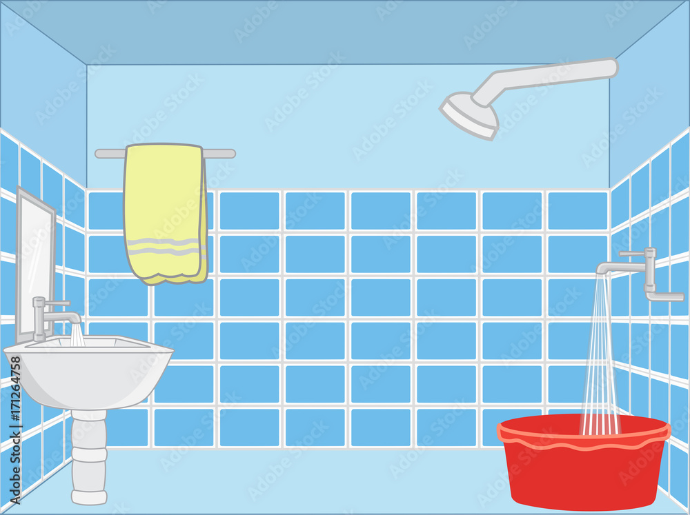 Bathroom Interior Design background clip-art Stock Vector | Adobe Stock