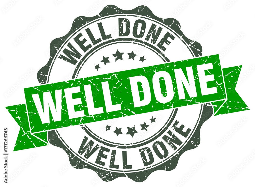 well done stamp. sign. seal Stock Vector | Adobe Stock