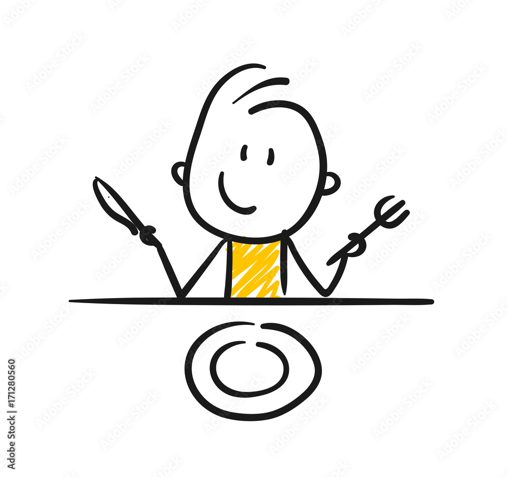 Strichfiguren / Strichmännchen: Essen, Restaurant. (nr. 78) - Stock ...