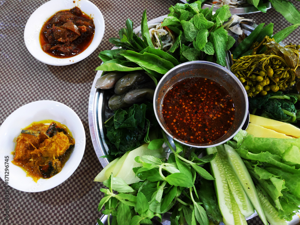 Myanmar traditional food and meal Stock Photo | Adobe Stock