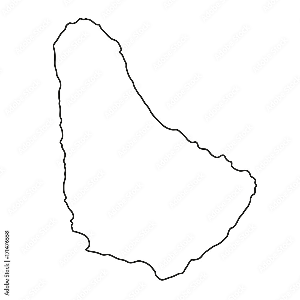 Barbados map of black contour curves of vector illustration Stock ...
