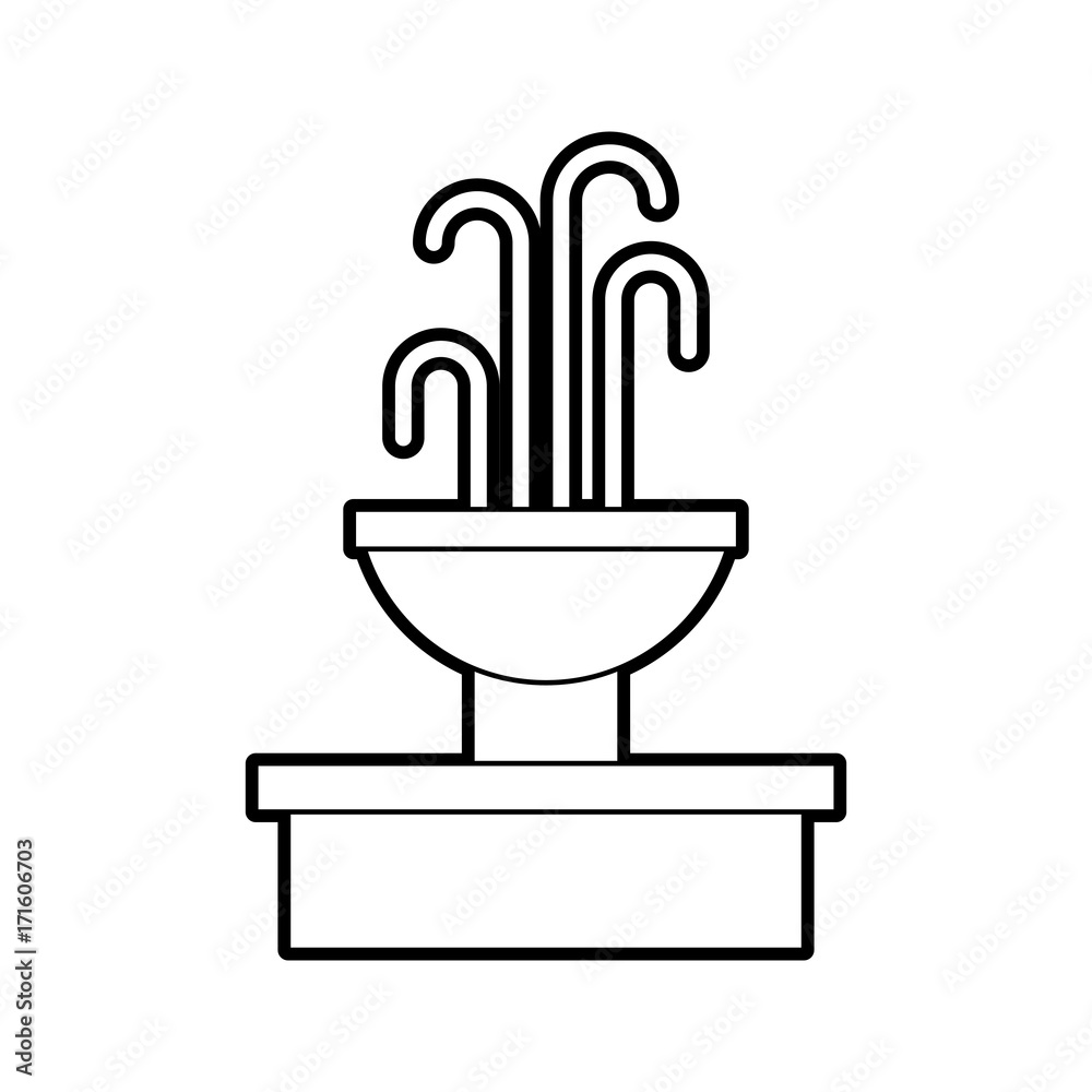 fountain with water splash element vector illustration Stock Vector ...