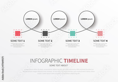 Horizontal Infographic Layout with Boxes and Loops Layout 1 Stock ...