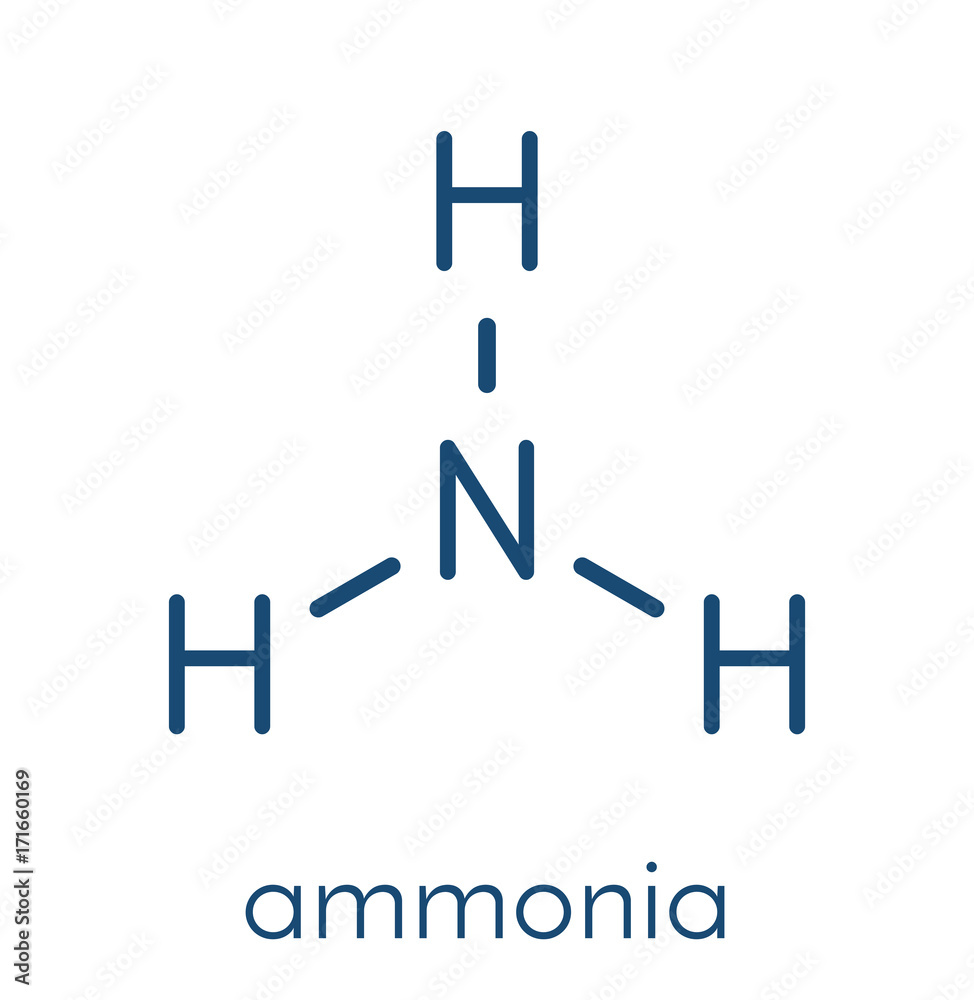 Ammonia (NH3) molecule. Skeletal formula. Stock Vector | Adobe Stock