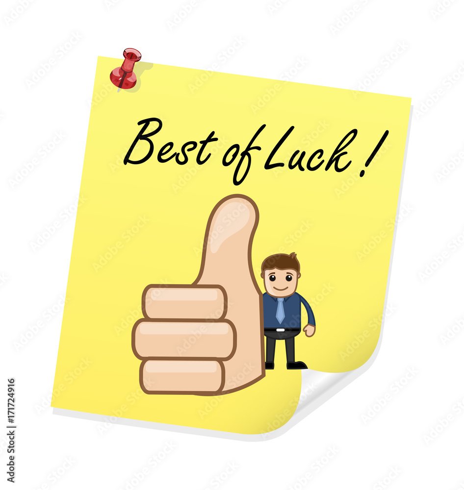 Businessman Showing Thumbs Up - best of luck vector illustration clip ...