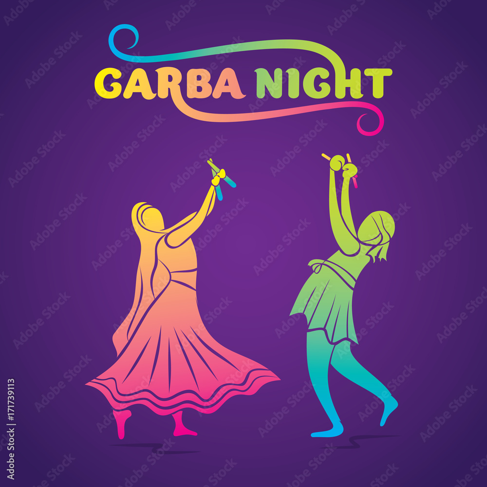 garba night poster design Stock Vector | Adobe Stock