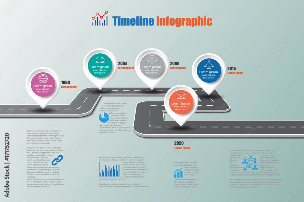 Business road map timeline infographic icons designed for abstract ...