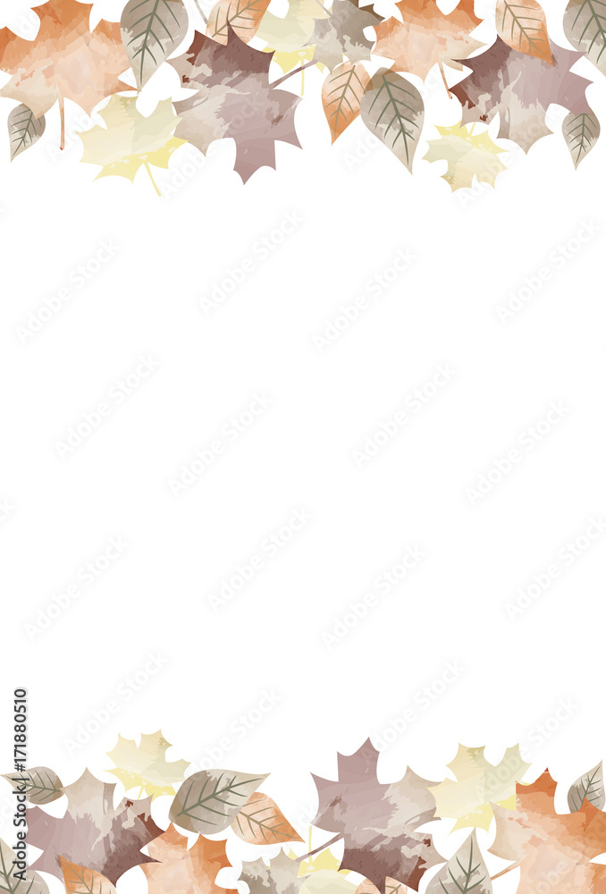 Muted Watercolor Fall Autumn Leaves Background 1 Stock Vector | Adobe Stock