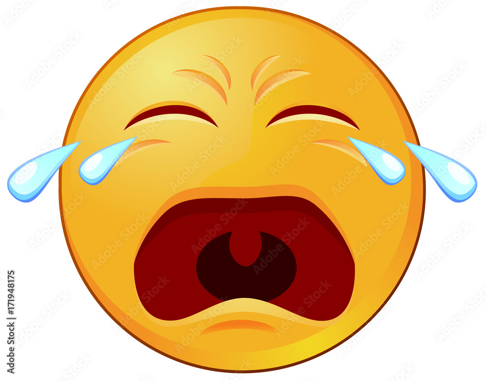 Crying emoji vector image Stock Vector | Adobe Stock