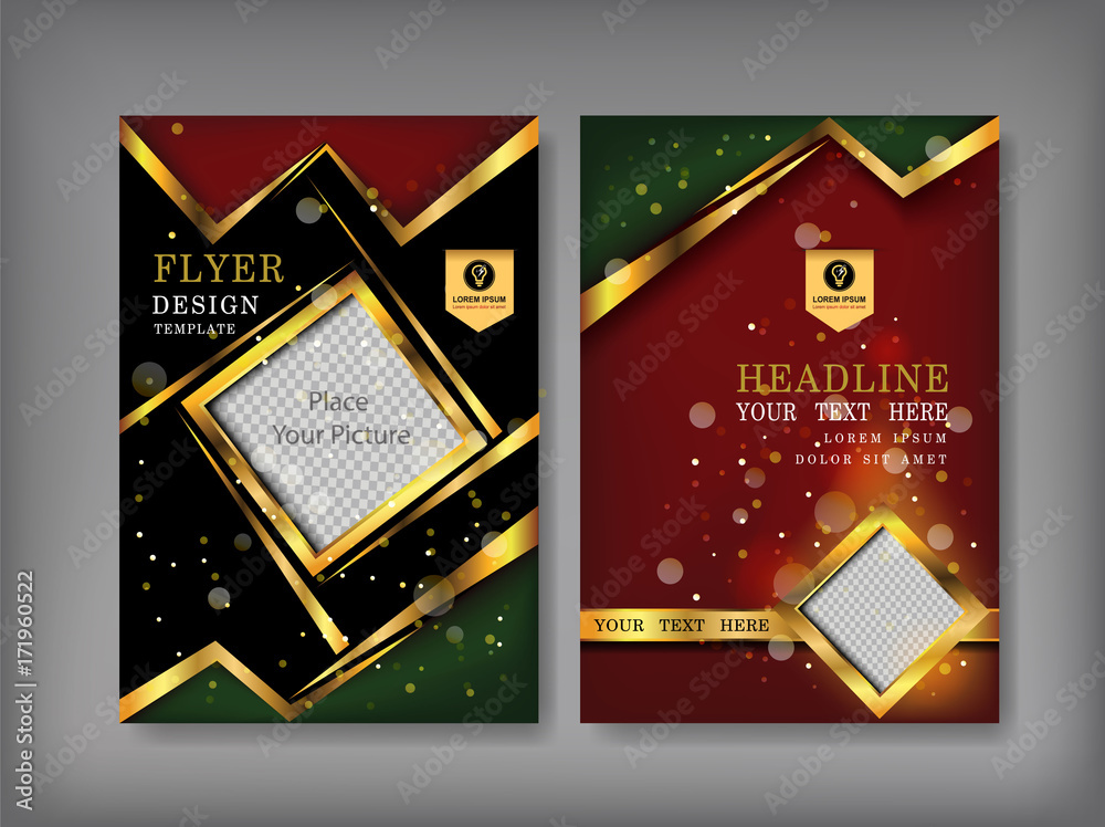 Gold cover Annual report template, golden cover design, brochure flyer ...