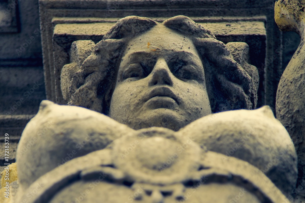 Fragment of ancient statue of goddess of love in Greek mythology ...