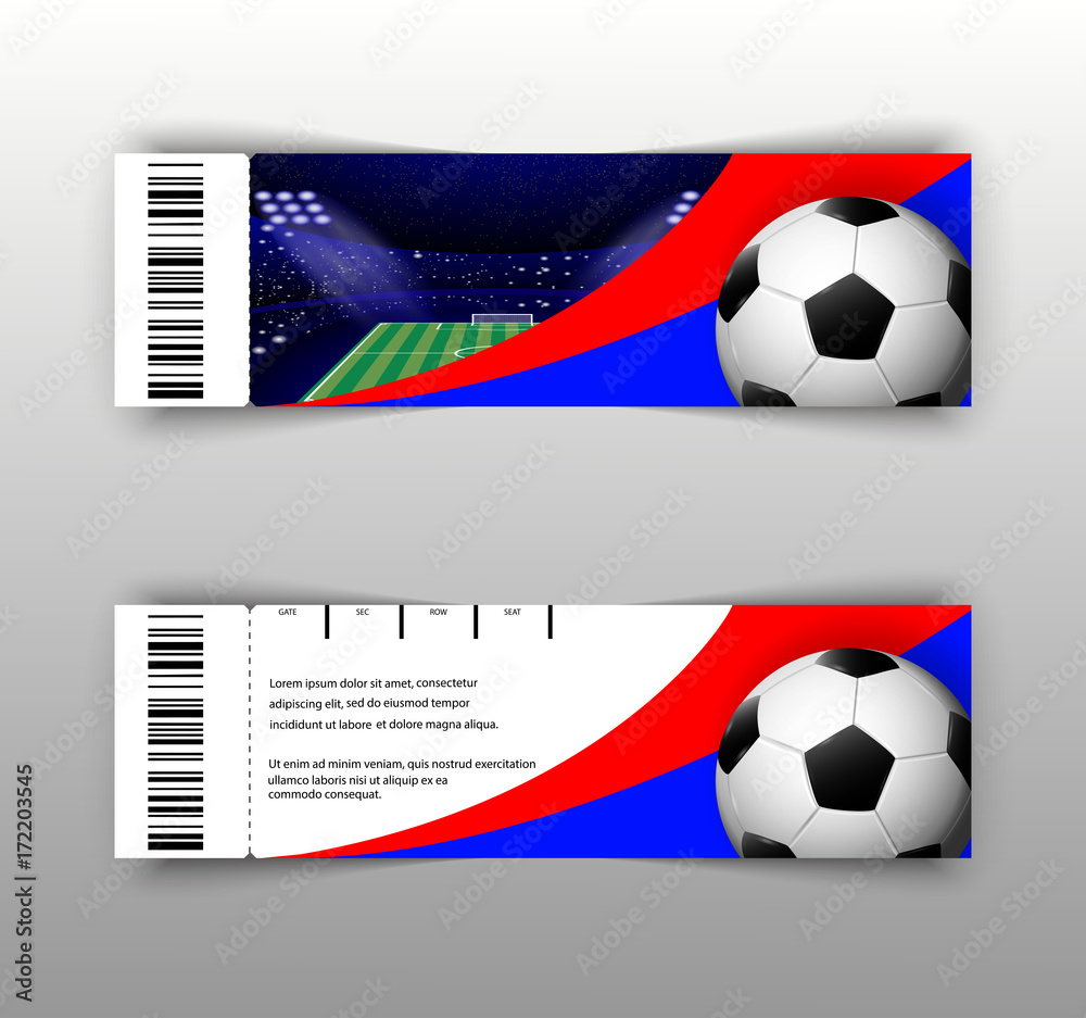 Image vectorielle Stock eps 10 vector football ticket layout template ...