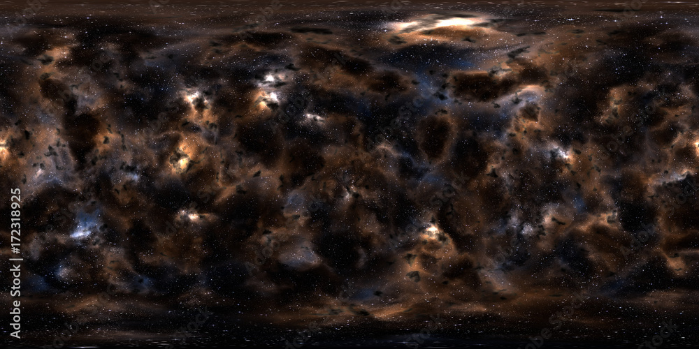 Deep space, stars and nebula, 360 degrees panorama, HDRI high ...