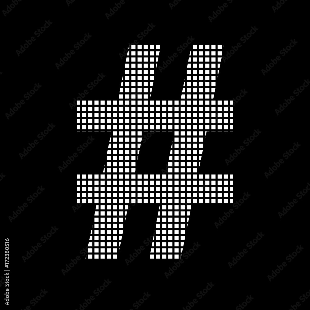 Pixel Icon - Hashtag Symbol Stock Vector | Adobe Stock