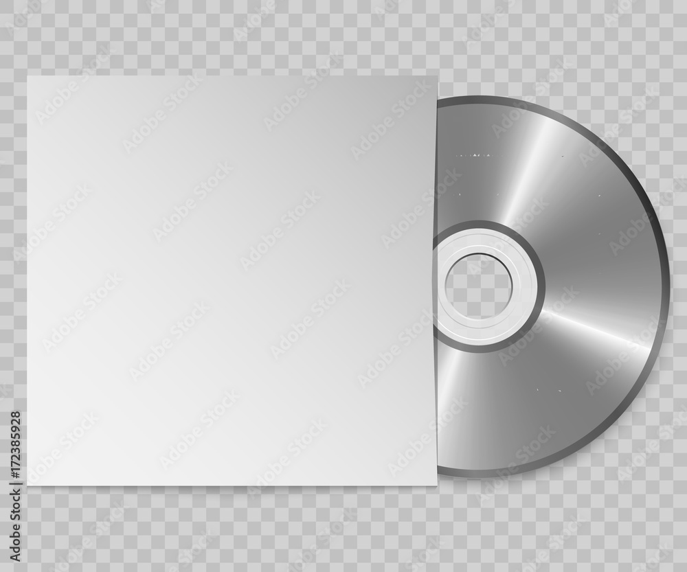 Realistic vector cd with cover. Design template. Stock Vector | Adobe Stock