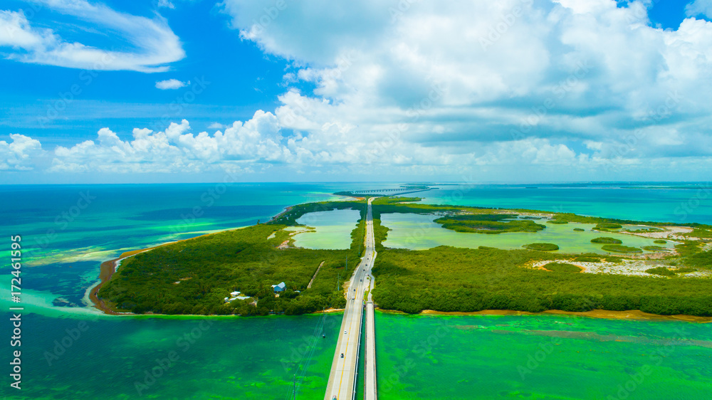 Road to Key West over seas and islands, Florida keys, USA. Stock Photo ...