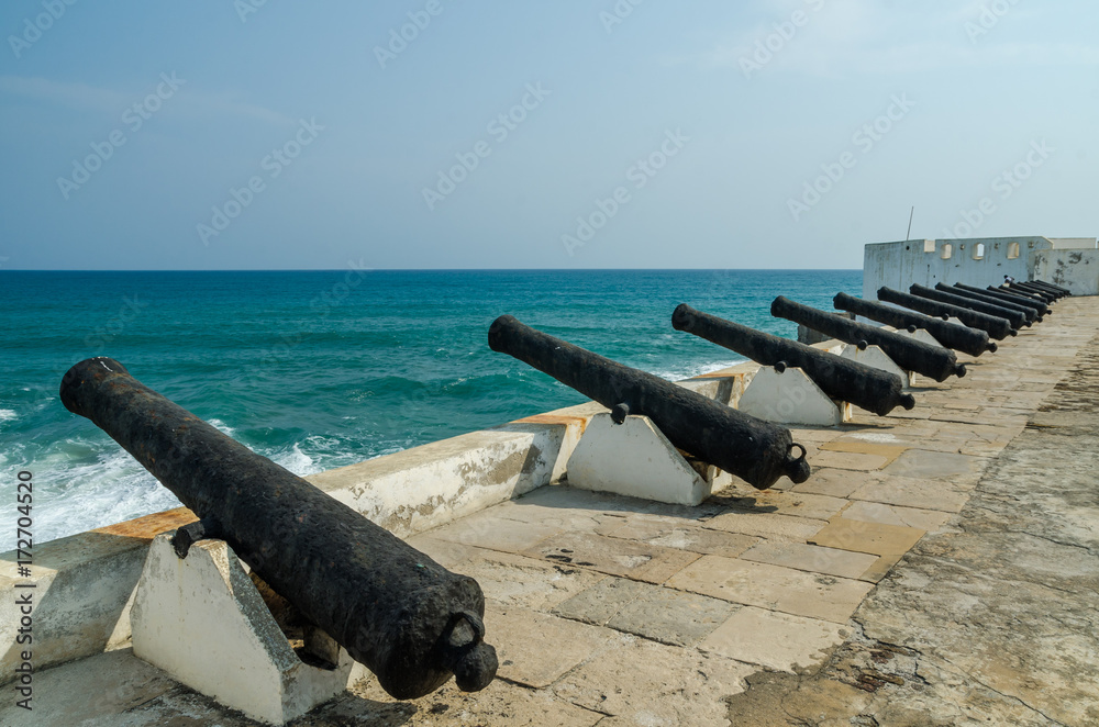 Famous slave trading fort of colonial times Cape Coast Castle with old ...
