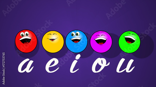 Funny colors and vowels aeiou Stock Illustration | Adobe Stock
