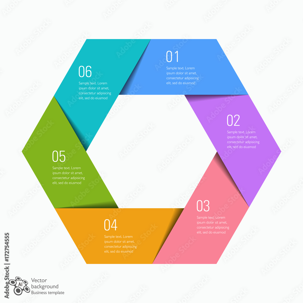 Business Chart Graphics # 6-Step Process Stock Vector | Adobe Stock