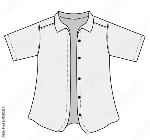 short sleeve button shirt illustration Stock Vector | Adobe Stock