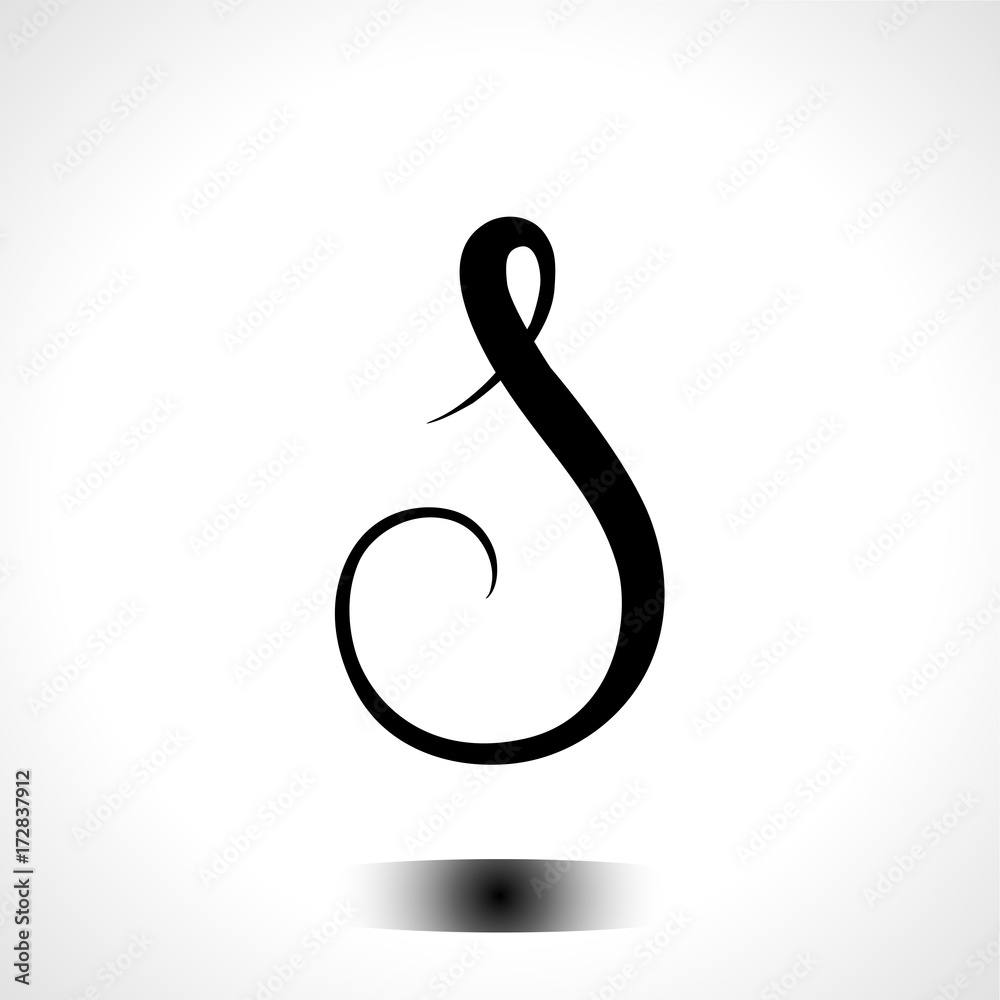Vector de Stock Alphabet letter S lettering vector calligraphy ...