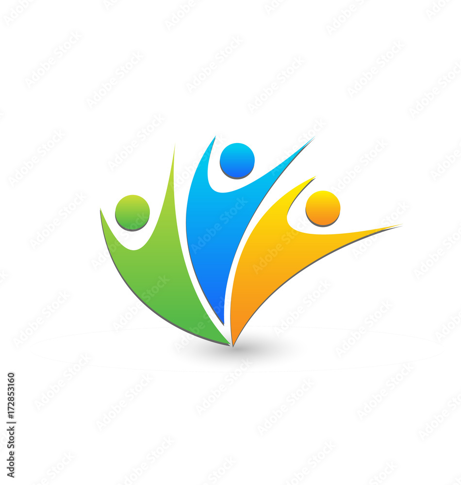 Teamwork business people working together icon vector Stock Vector ...