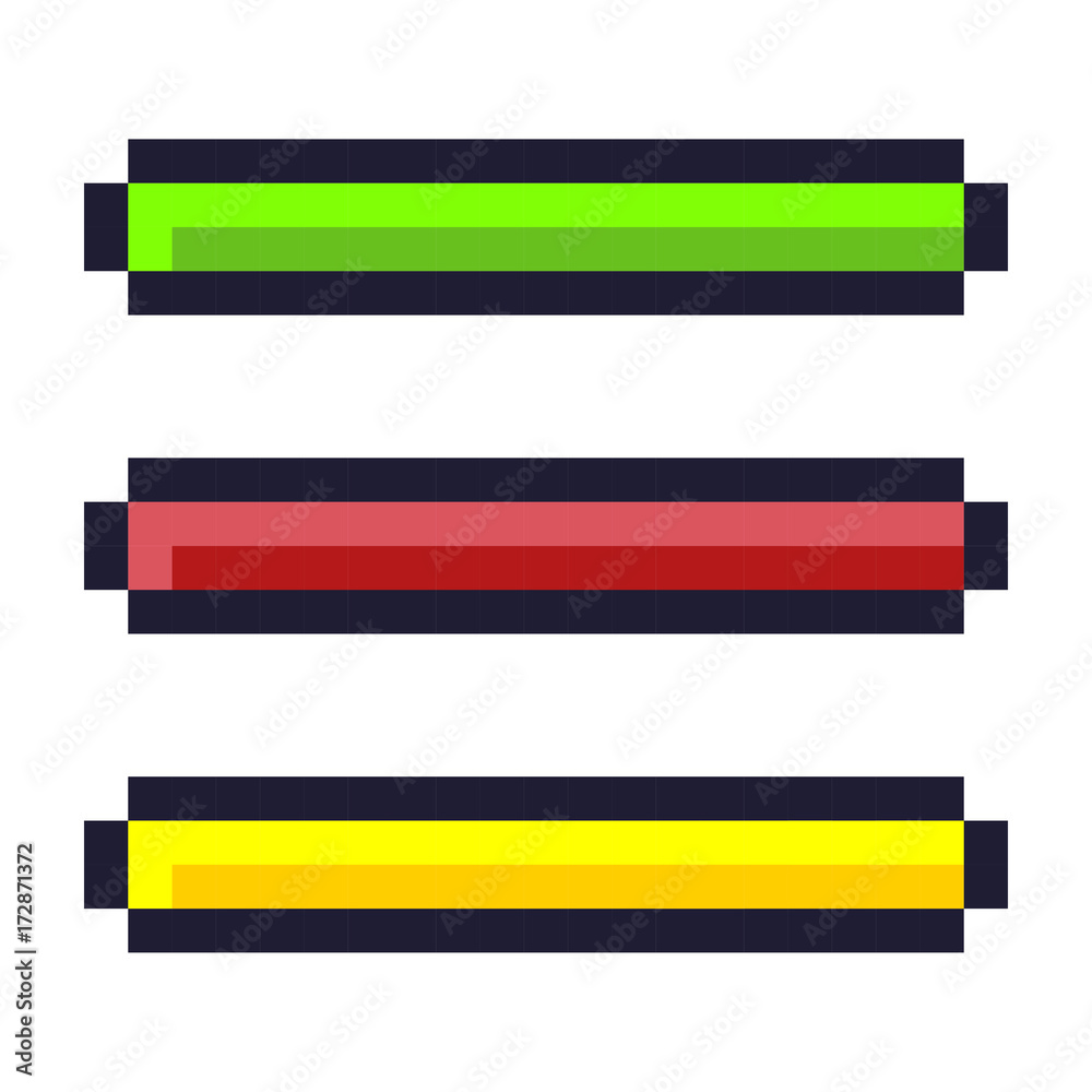Loading progress bar pixel art cartoon retro game style 素材庫向量圖 | Adobe Stock