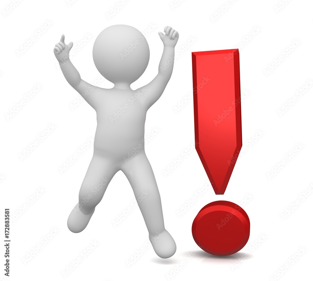 exclamation mark red 3d exclamation point advice sign warning symbol ...
