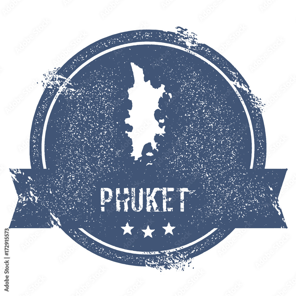 Phuket logo sign. Travel rubber stamp with the name and map of the ...