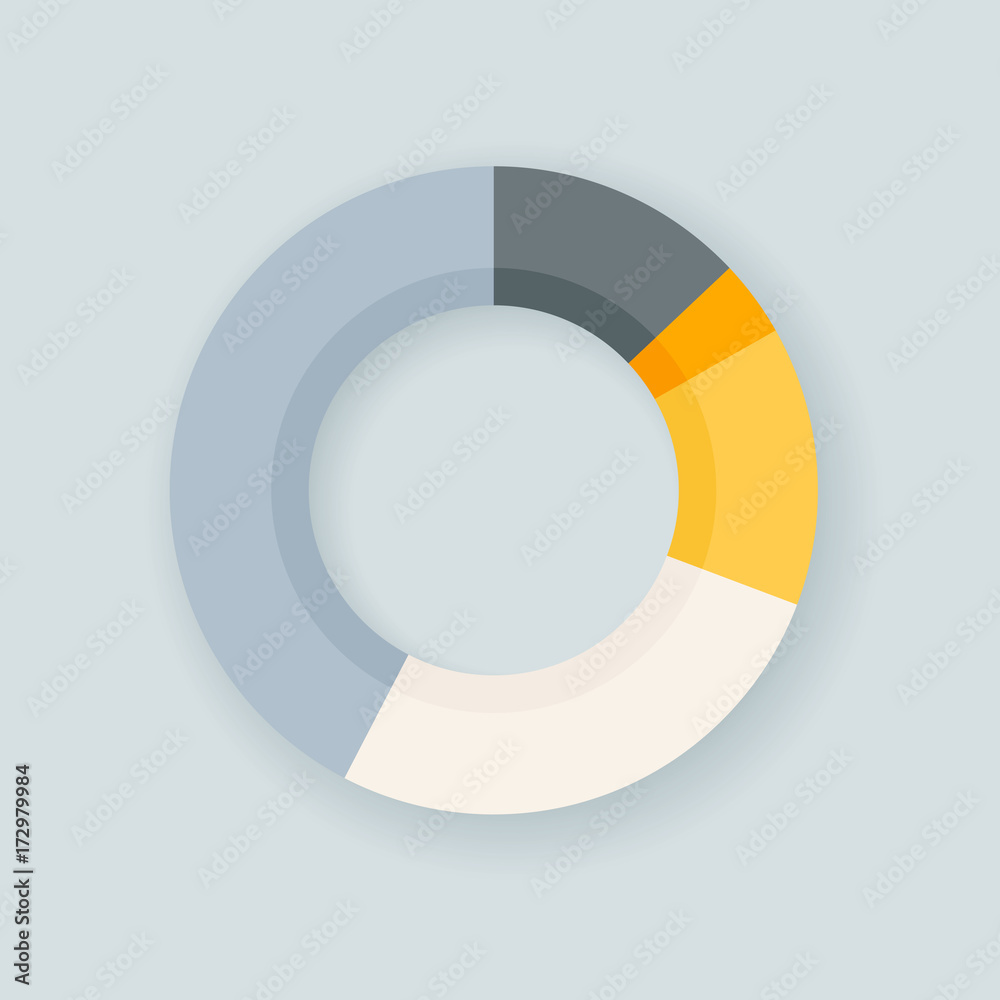 Minimalistic simple pie donut chart diagram blank vector infographics ...