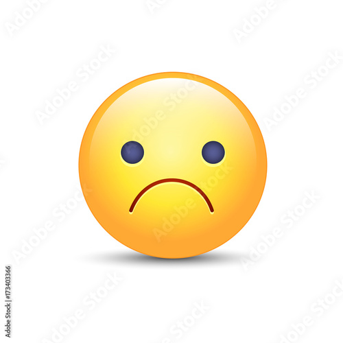 Worried vector cartoon emoji. Frustrated, distressed, disappointed ...