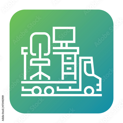 Office moving icon, relocation symbol. Modern, simple flat vector ...