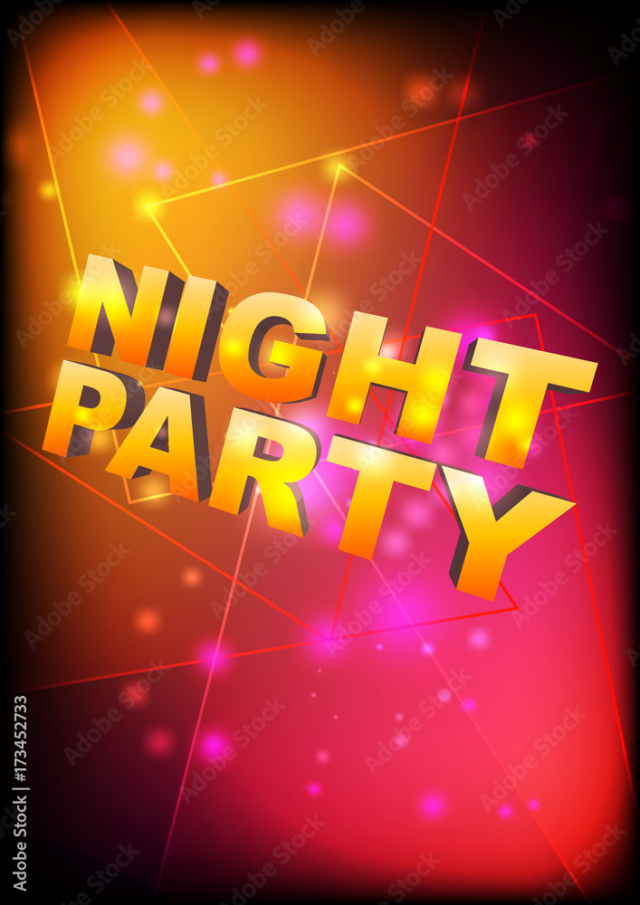 Night party lettering on abstract background Stock Illustration | Adobe ...