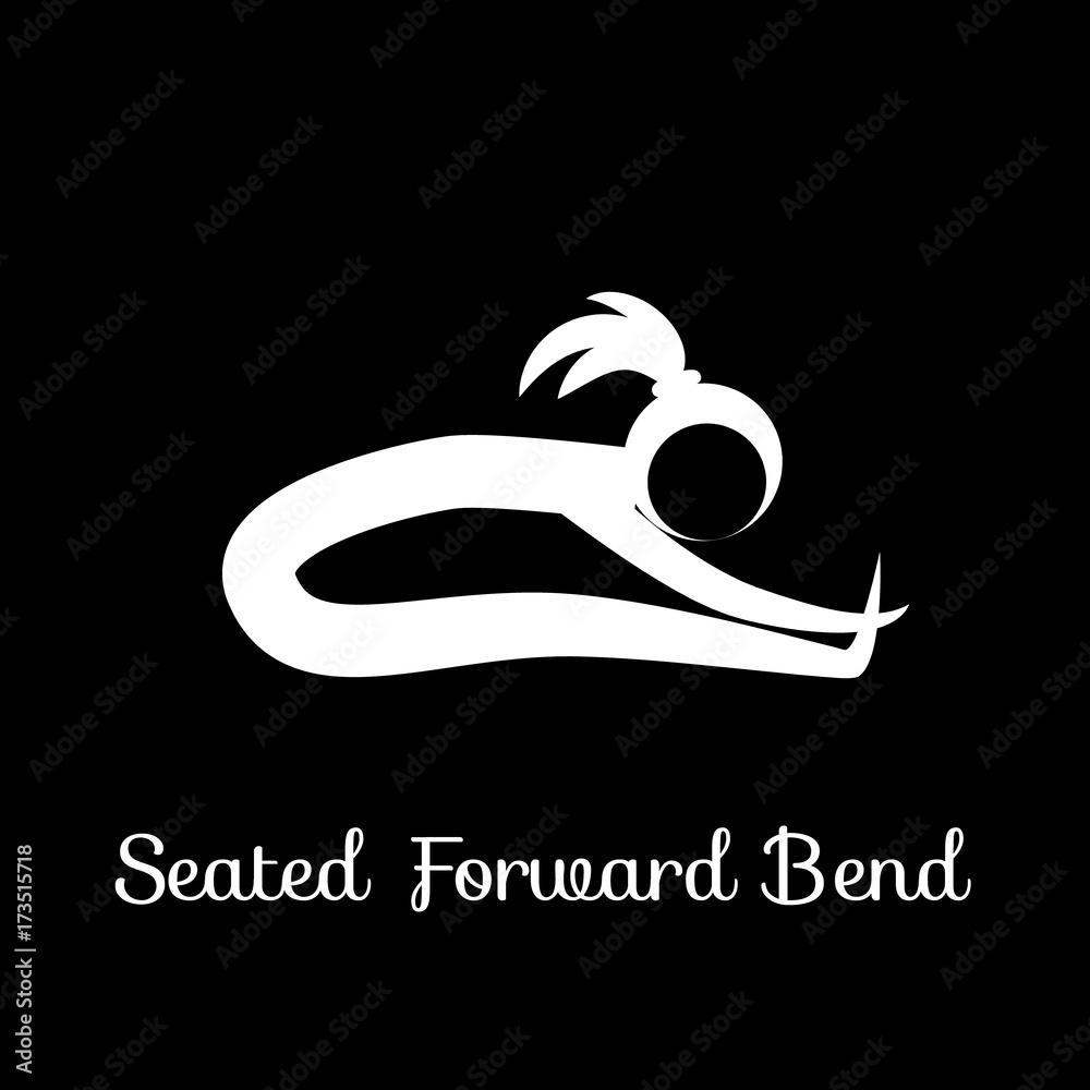 Seated Forward Bend, Paschimottanasana. Yoga Position. Vector ...