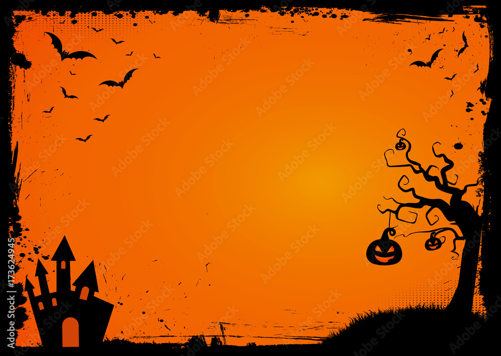 Halloween element with border and background template Stock Vector ...