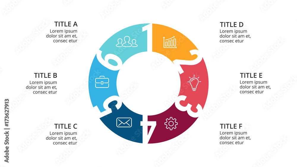 Vector circle arrows infographic, cycle diagram, geometric graph ...