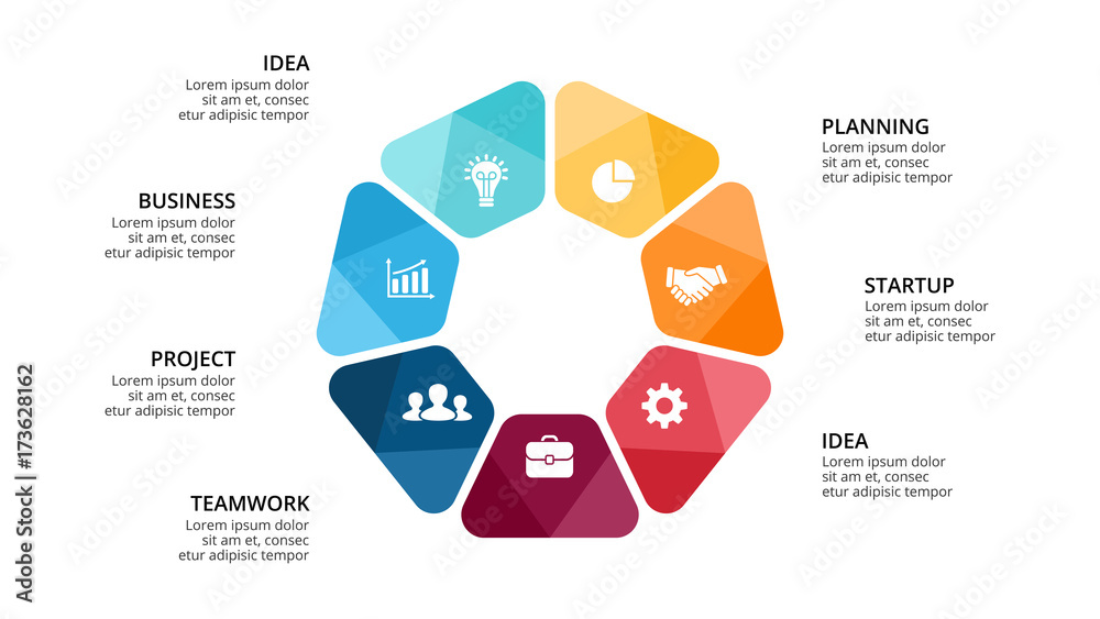 Vector circle arrows infographic, cycle diagram, geometric graph ...