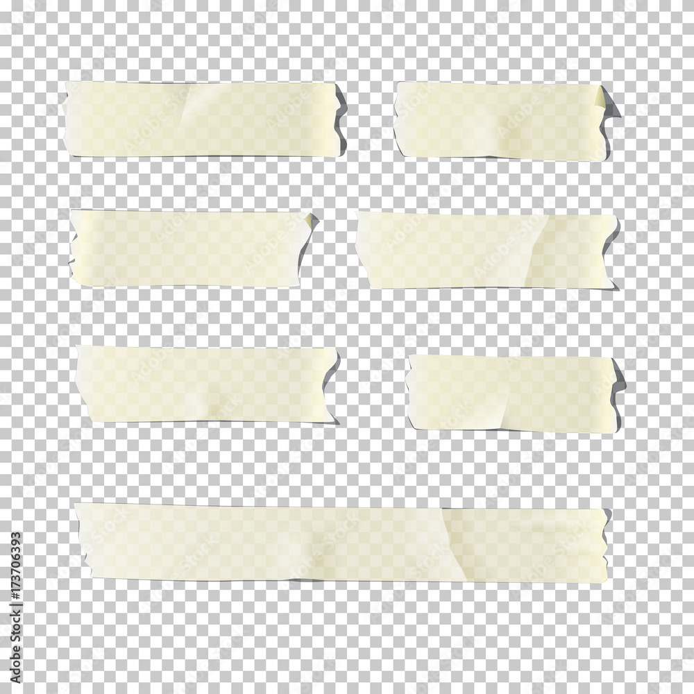 Adhesive tape set isolated on transparent background. Vector realistic ...