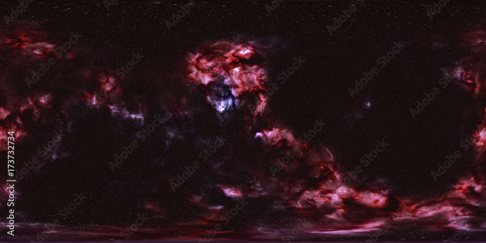 Deep space, stars and nebula, 360 degrees panorama, HDRI high ...