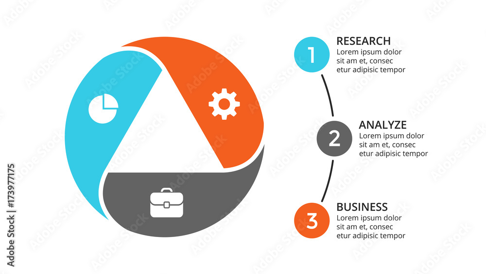 Vektor Vector circle arrows infographic, cycle diagram, geometric graph, presentation chart ...