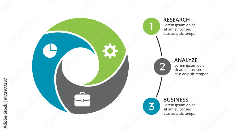 Vector circle arrows infographic, cycle diagram, geometric graph, presentation chart. Business ...