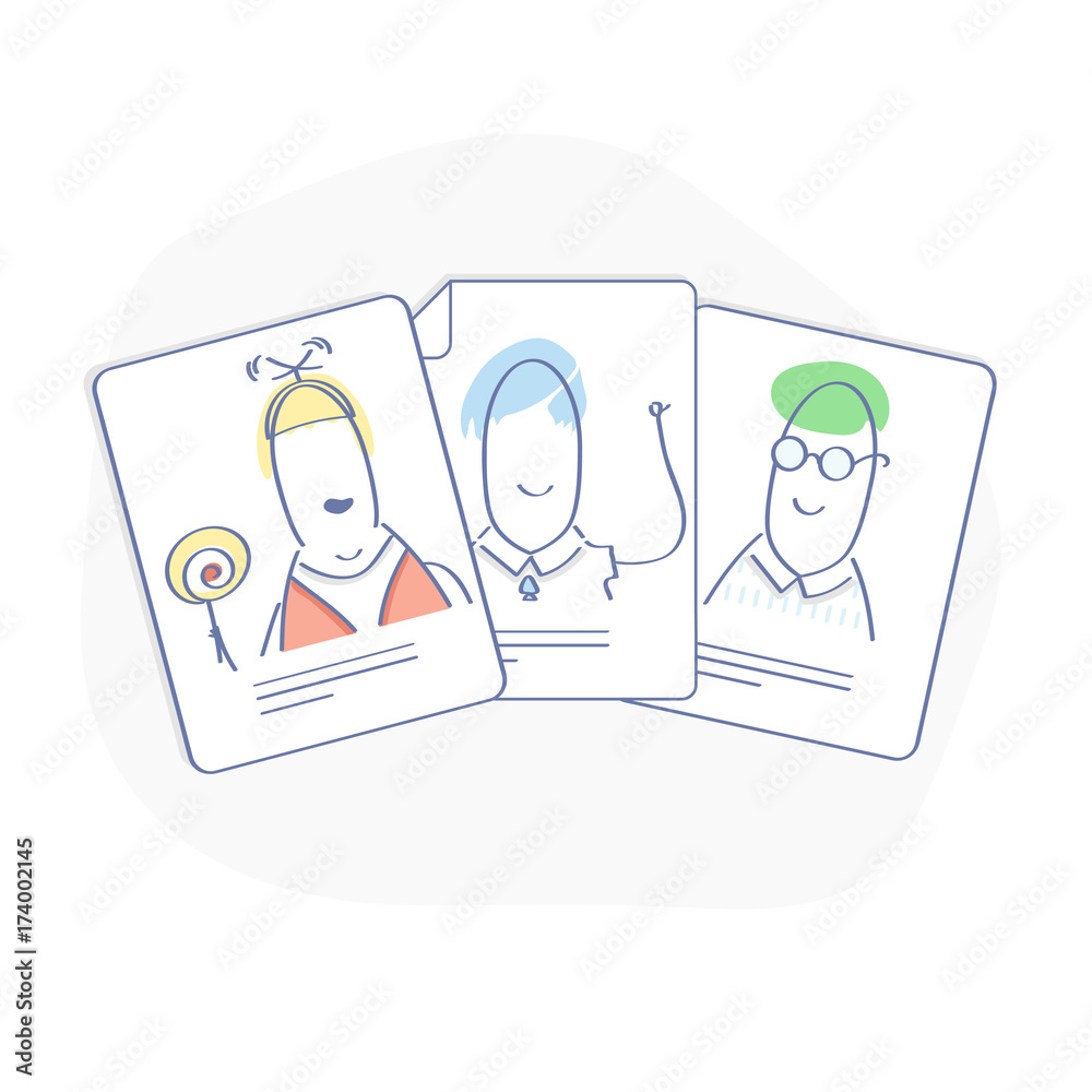 Flat line illustration hr concept of business hiring and recruiting ...
