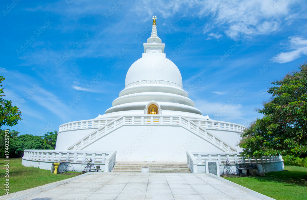 Japanese Peace Pagoda In Rumassala, Sri Lanka. The Japanese Peace ...
