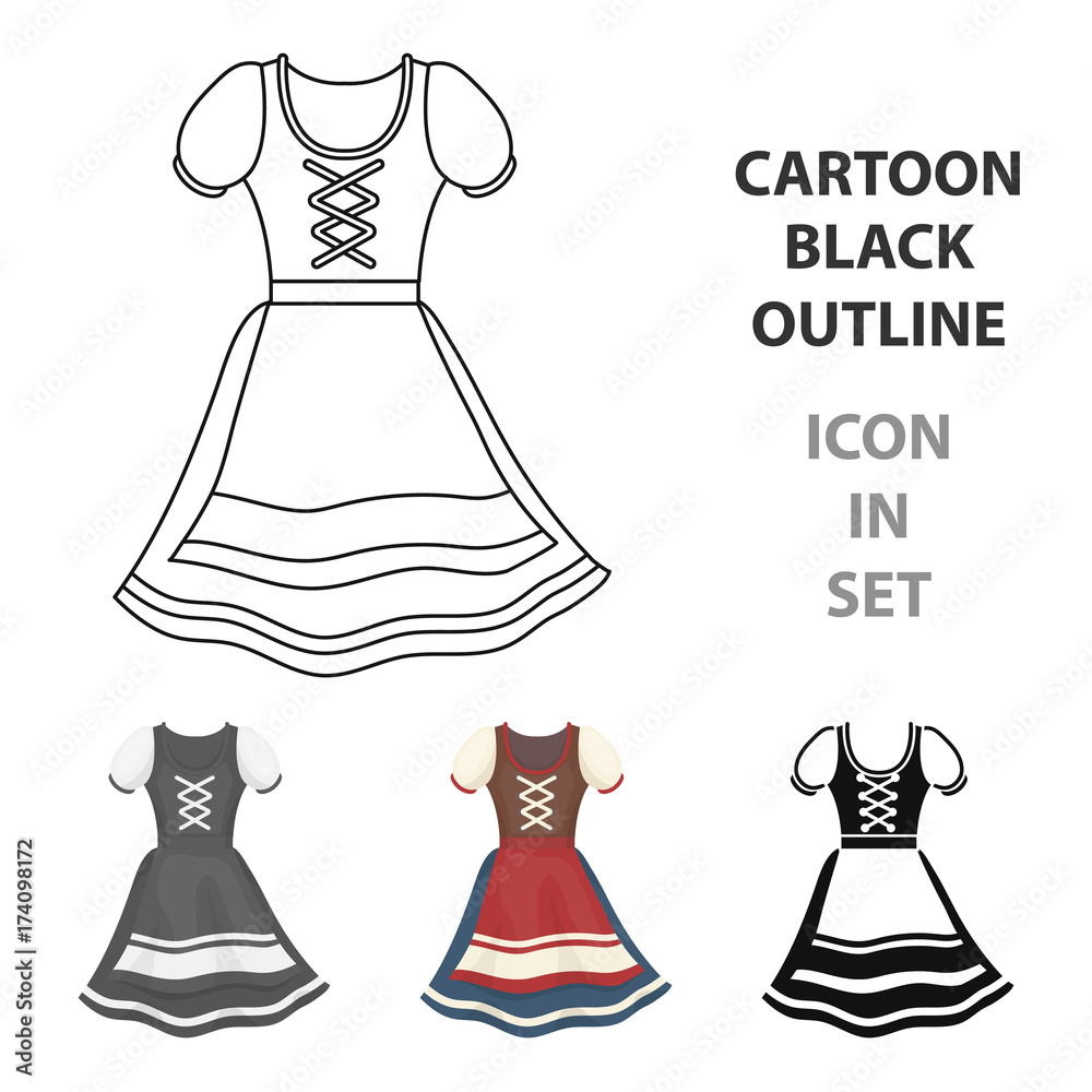 Dirndl icon in cartoon style isolated on white background. Oktoberfest ...