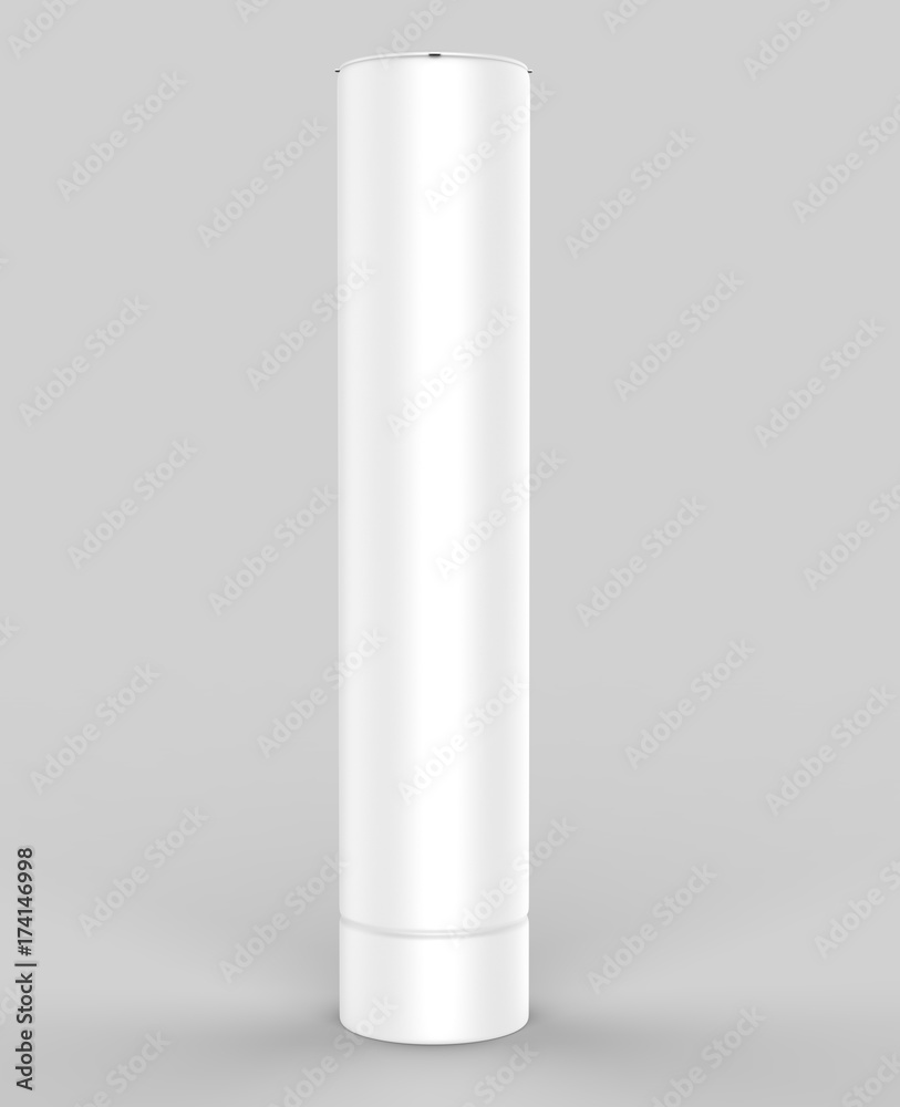 Illuminated self inflatable advertising white blank tube large pillar ...