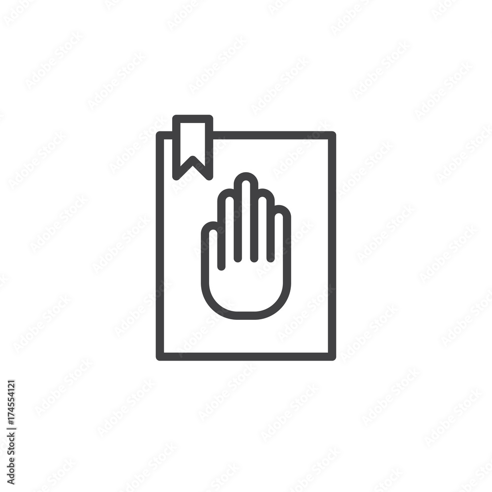 Oath line icon, outline vector sign, linear style pictogram isolated on ...