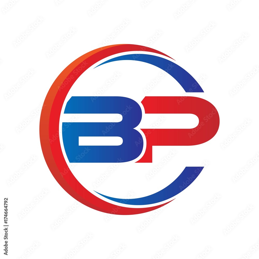 bp logo vector modern initial swoosh circle blue and red Stock Vector ...