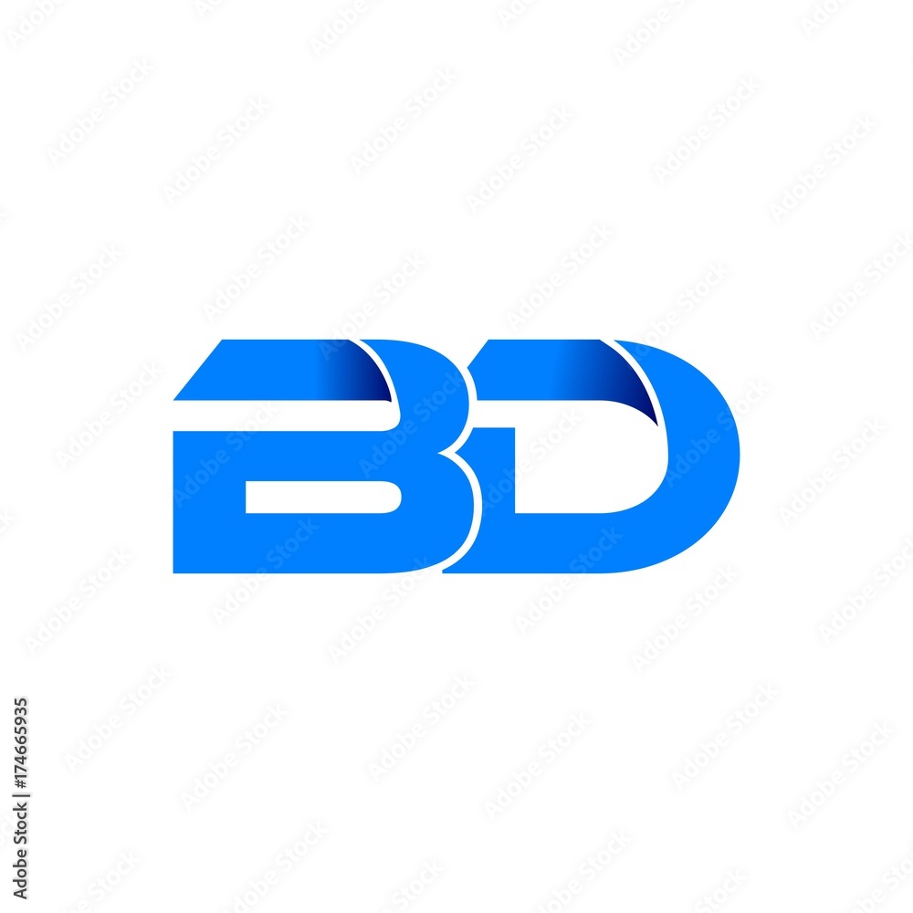 bd logo initial logo vector modern blue fold style Stock Vector | Adobe ...